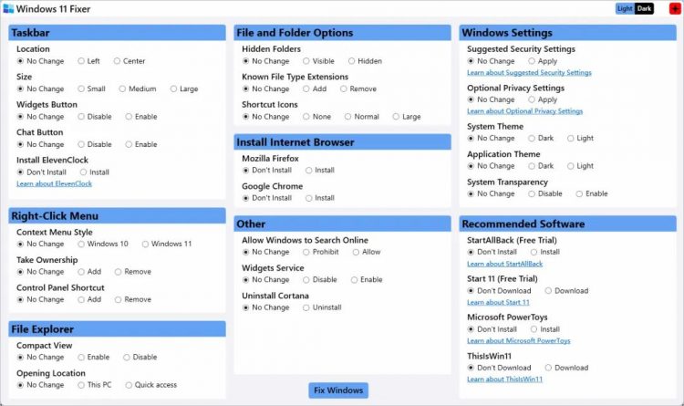 [WIN] Windows 11 Fixer - 快速设置优化 Win11 - 小羿