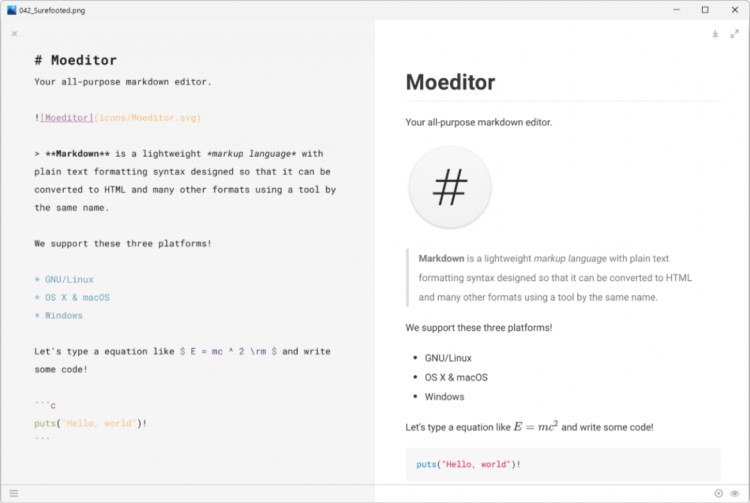 [WIN] Moeditor - 免费开源 MarkDown 编辑器 - 小羿