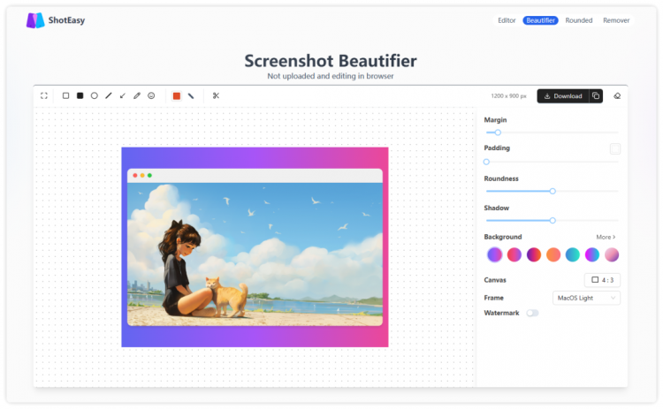 [在线] ShotEasy - 在线图片美化 / 编辑工具 - 小羿